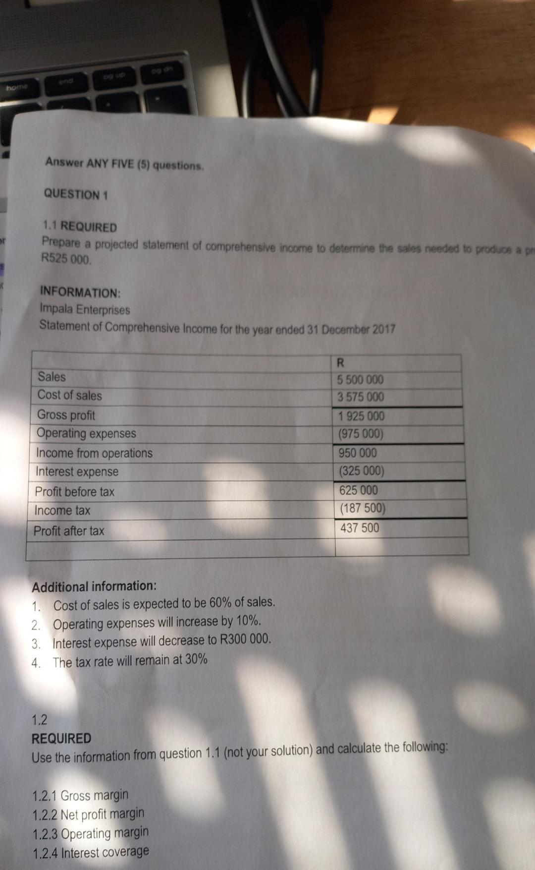 Solved Answer ANY FIVE (5) questions. QUESTION 1 1.1 | Chegg.com