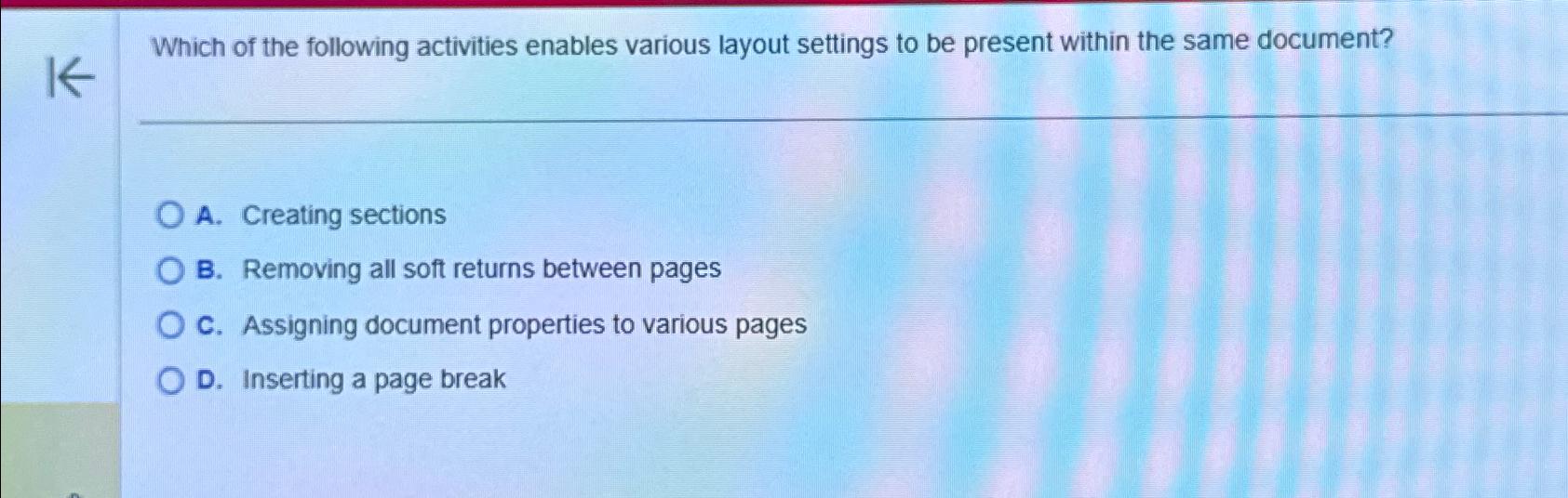 Solved Which of the following activities enables various | Chegg.com