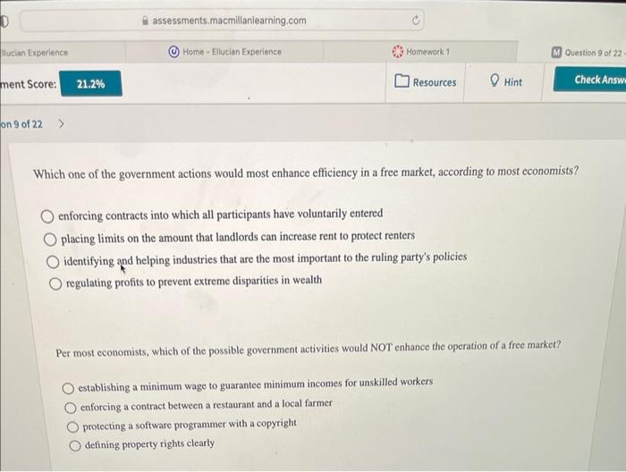 Solved Which one of the government actions would most | Chegg.com
