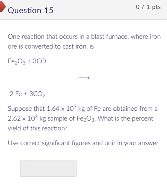 Solved Question 1501ptsone Reaction That Occurs In A Blast