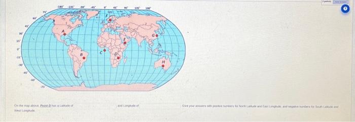 Solved Please Find the Latitude and Longitude for points D, | Chegg.com
