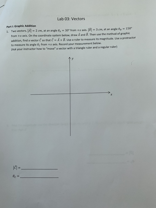 Solved Lab 03: Vectors Part 1: Graphic Addition 1. Two | Chegg.com