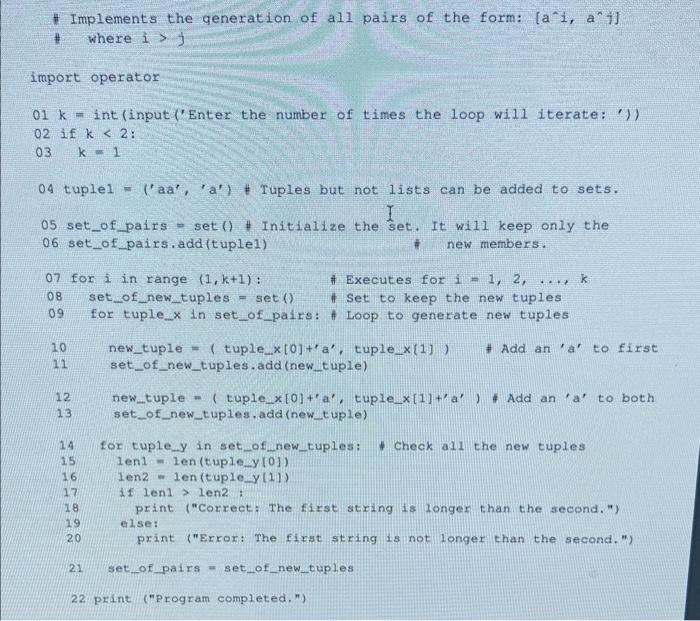 Solved Consider the following Python program that generates | Chegg.com
