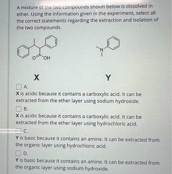 Solved A mixture of the two compounds shown below is | Chegg.com