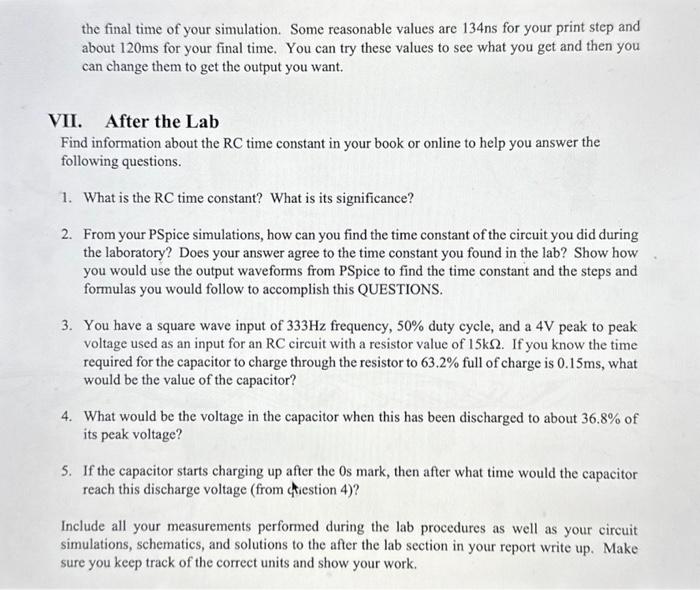 6.1 Measurement of RC Time Constant 1. Set up the | Chegg.com