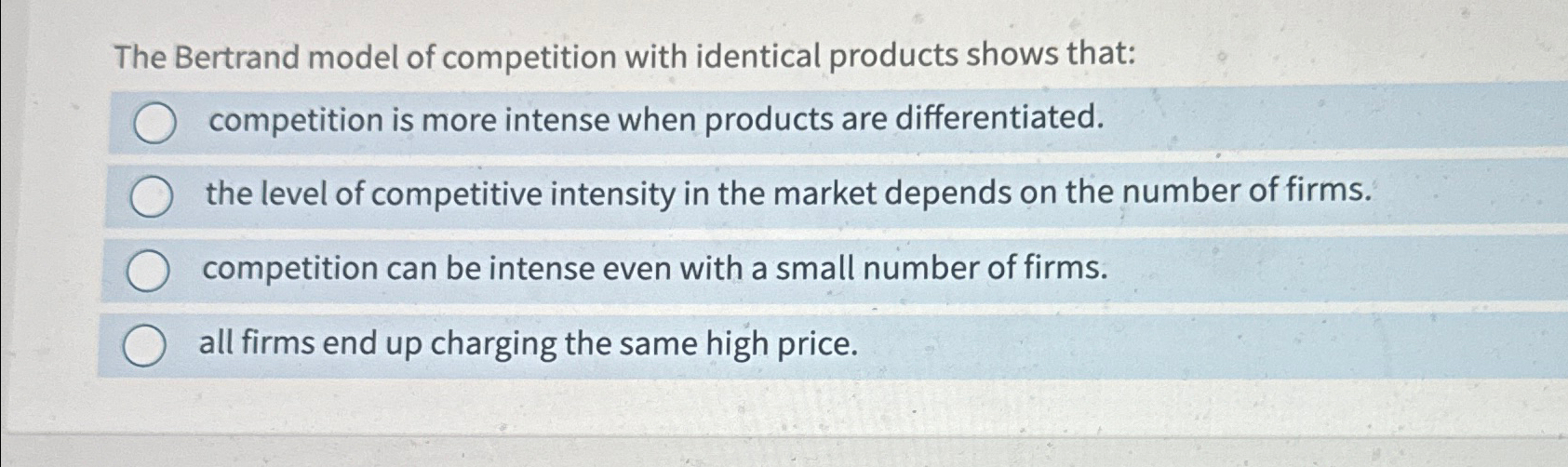 Solved The Bertrand model of competition with identical | Chegg.com