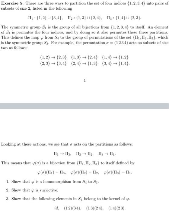 Solved Exercise 5. There are three ways to partition the set | Chegg.com