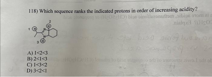 Solved Which sequence ranks the indicated protons in order | Chegg.com