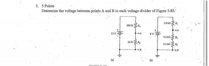 Solved 5 Points Determine the voltage between points A and B | Chegg.com
