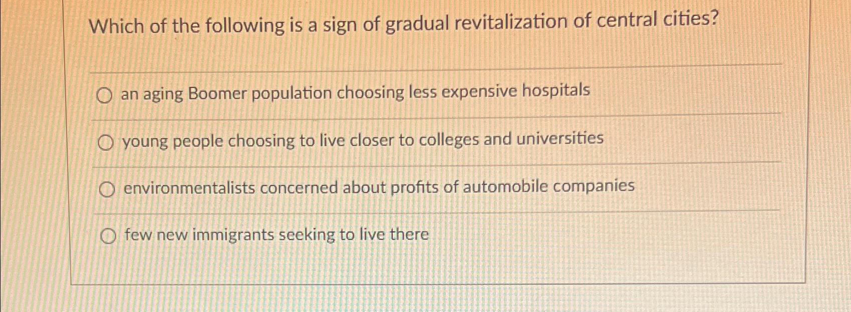 Solved Which of the following is a sign of gradual | Chegg.com