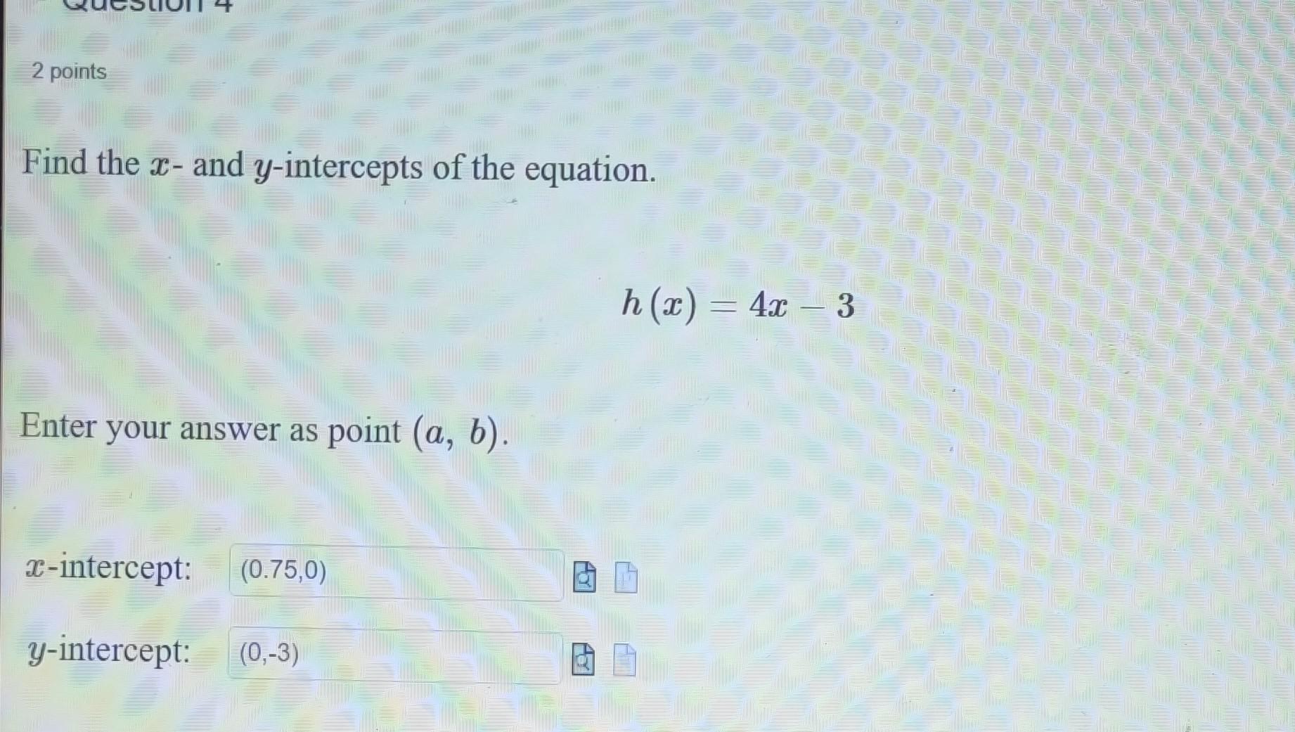 Solved Find the x - and y-intercepts of the equation. | Chegg.com