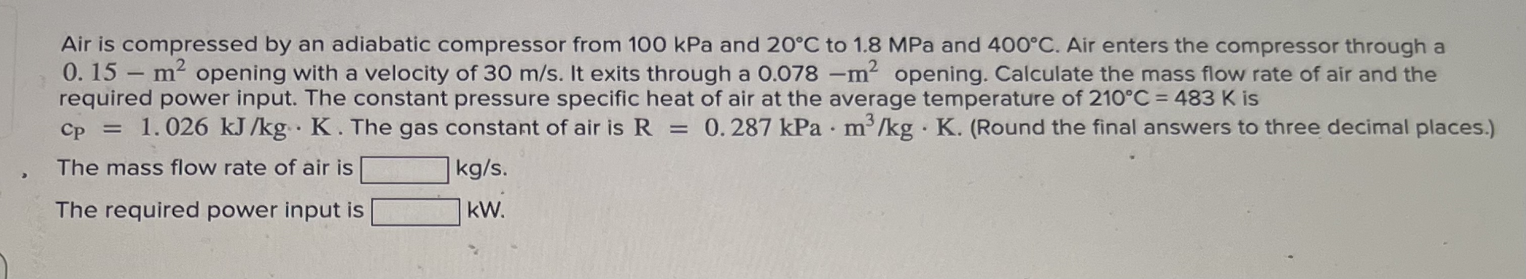 Solved Air is compressed by an adiabatic compressor from | Chegg.com