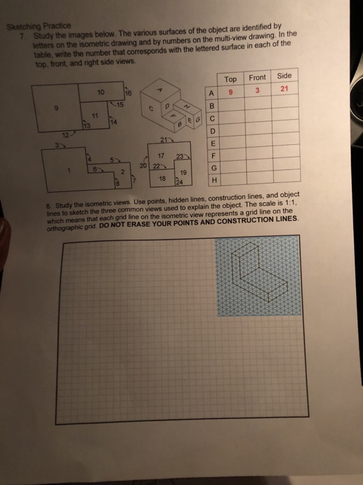 Solved Sketching Practice 7 Study the images below. The | Chegg.com