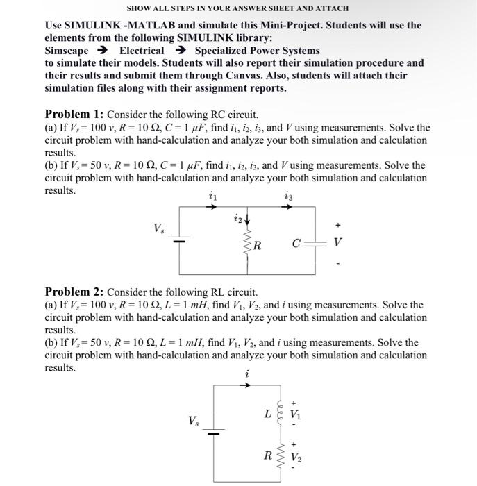 Use SIMULINK -MATLAB and simulate this Mini-Project. | Chegg.com
