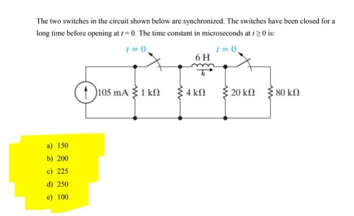 Solved The two switches in the circuit shown below are | Chegg.com