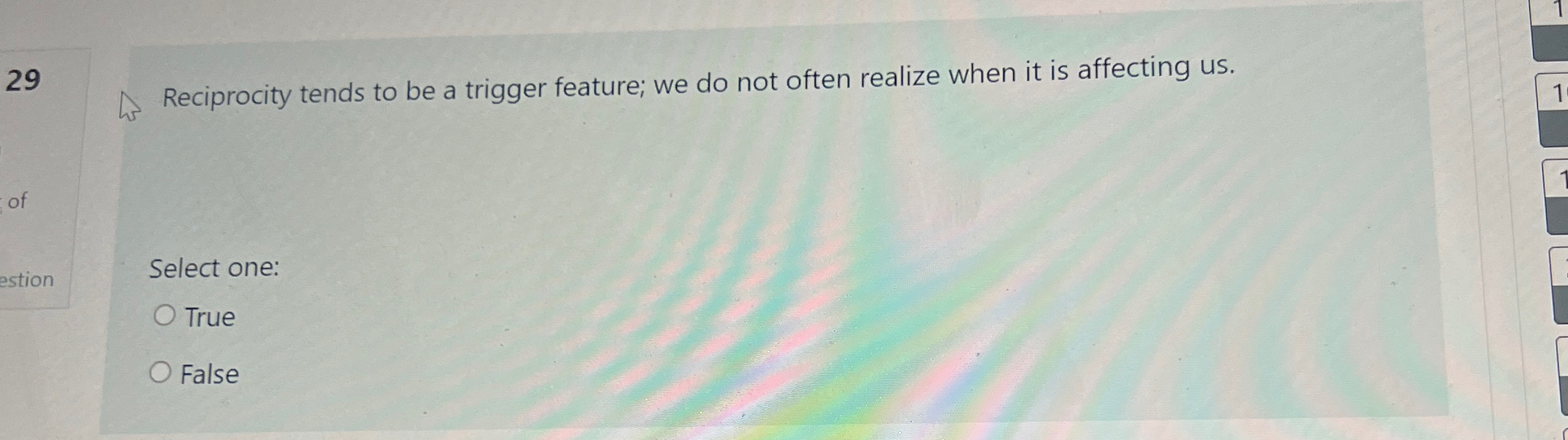 Solved 29Reciprocity tends to be a trigger feature; we do | Chegg.com