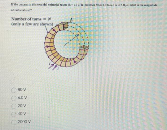 Solved If the current in this toroidal solenoid below | Chegg.com