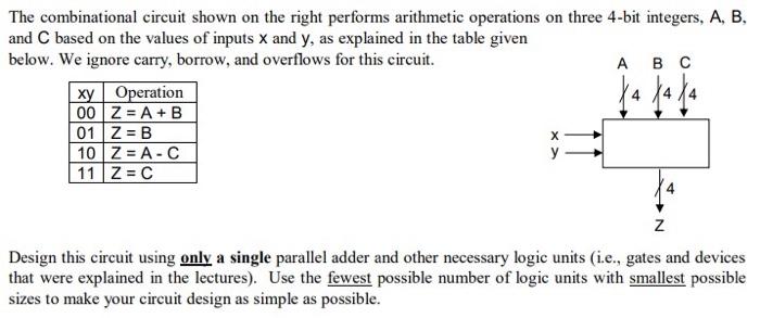Solved The combinational circuit shown on the right performs | Chegg.com