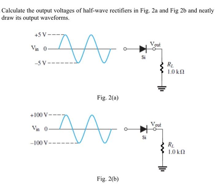 Solved Calculate the output voltages of half-wave rectifiers | Chegg.com