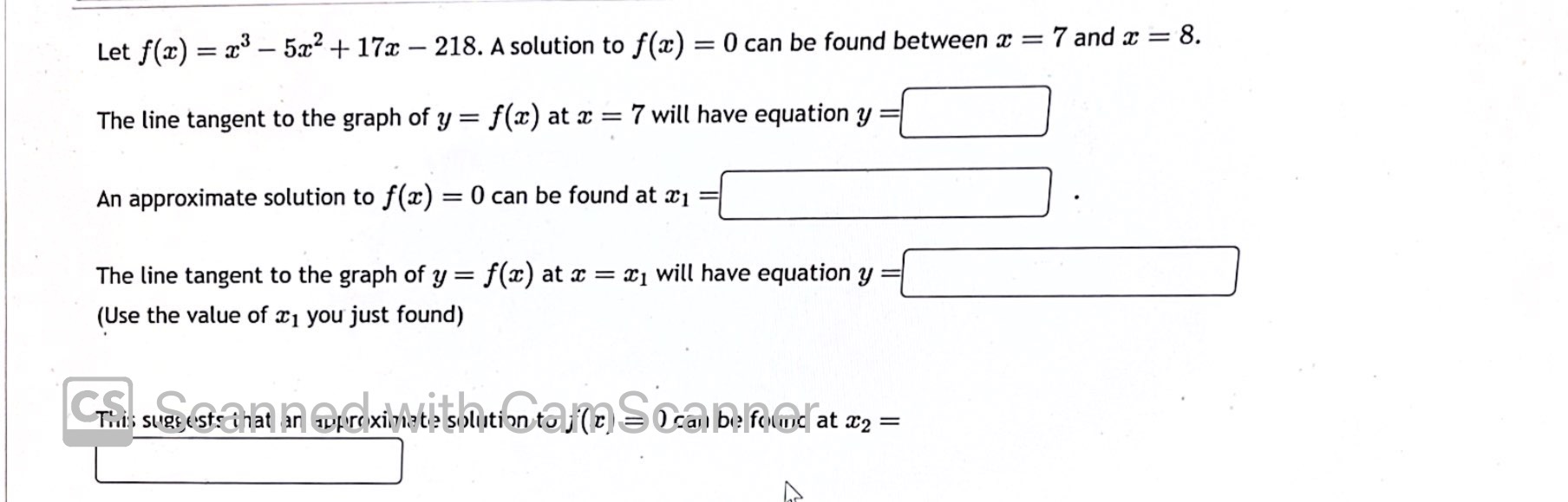Solved Let f(x)=x3-5x2+17x-218. ﻿A solution to f(x)=0 ﻿can | Chegg.com