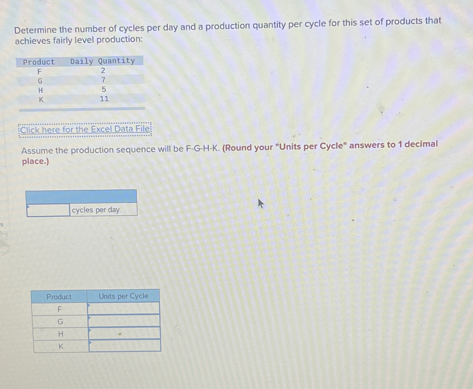 Solved Determine the number of cycles per day and a | Chegg.com