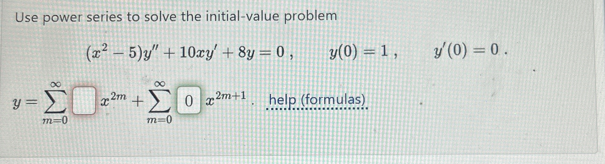 Use power series to solve the initial-value | Chegg.com