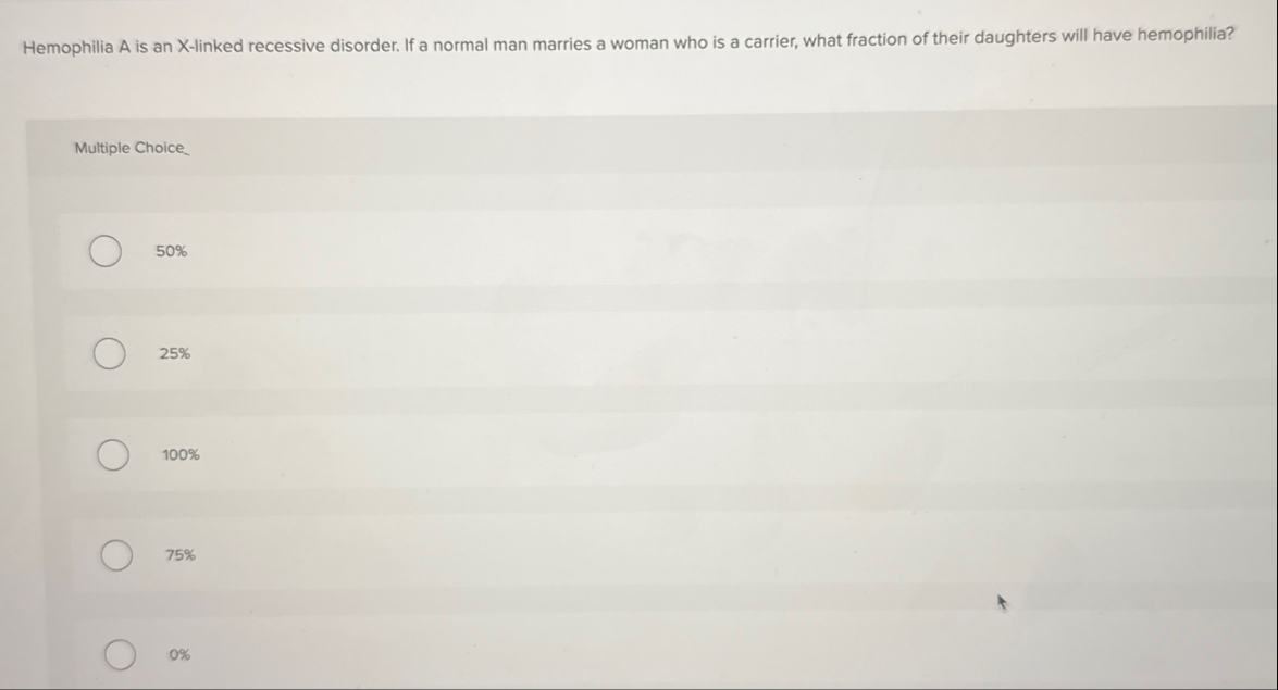 Solved Hemophilia A is an X -linked recessive disorder. If a | Chegg.com