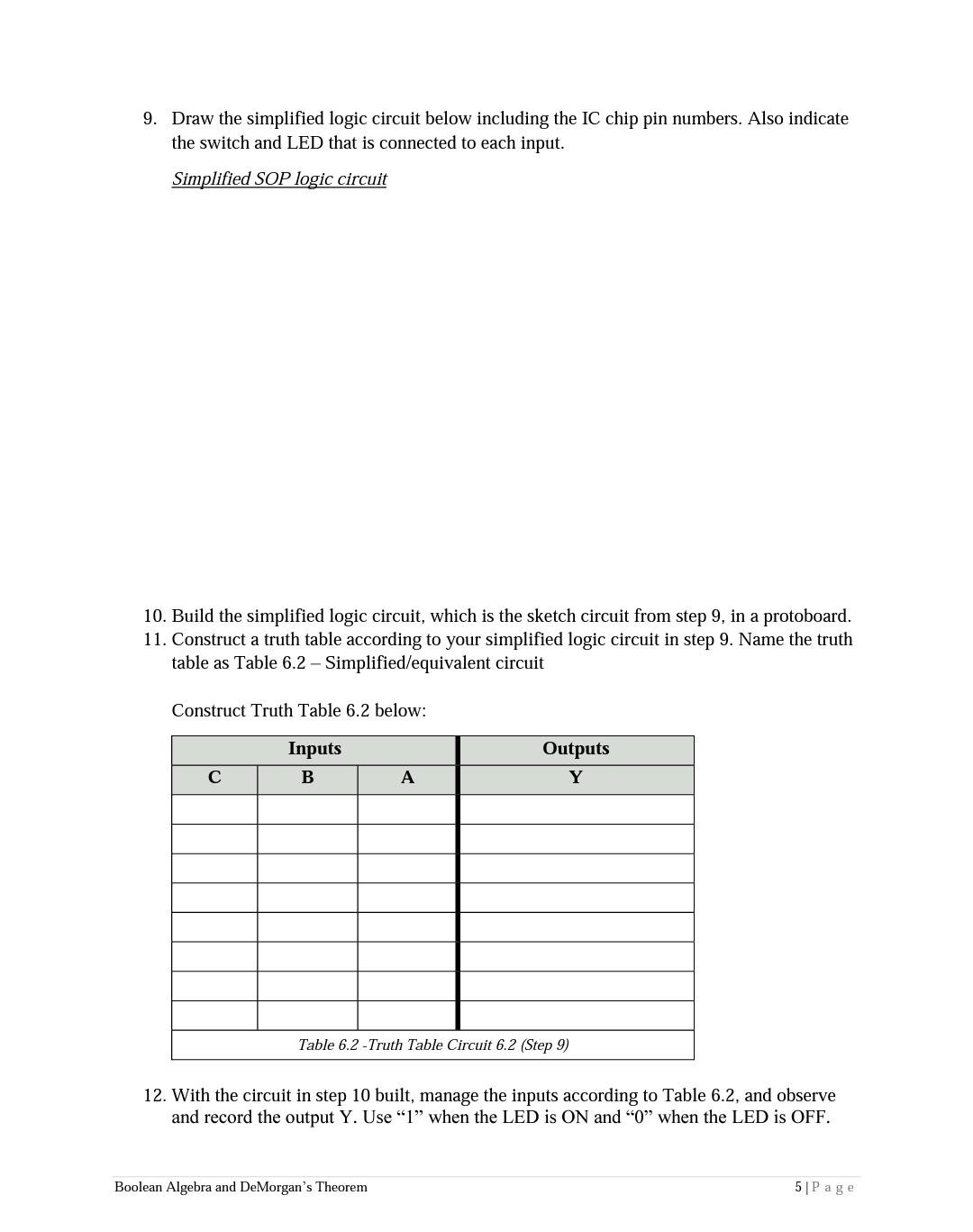 Solved Lab Experiment Simplification of Logic Circuit Using | Chegg.com