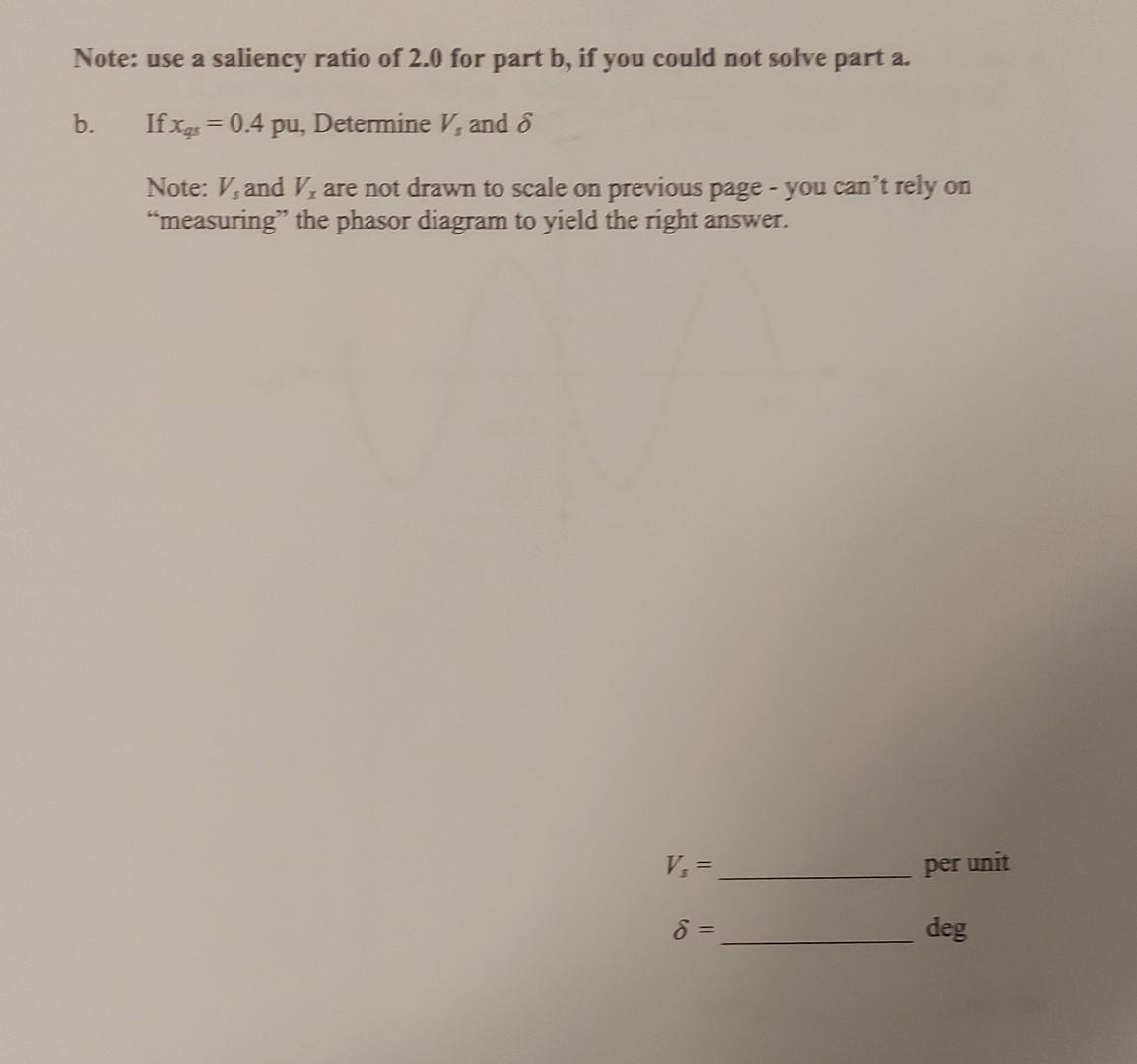 Solved Problem 4 Consider The Salient Pole Synchronous