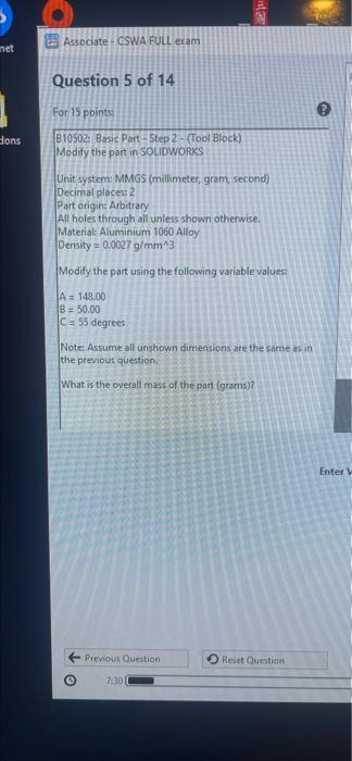 Solved 13120 Associate - CSWA FULL exam net Question 5 of 14 | Chegg.com