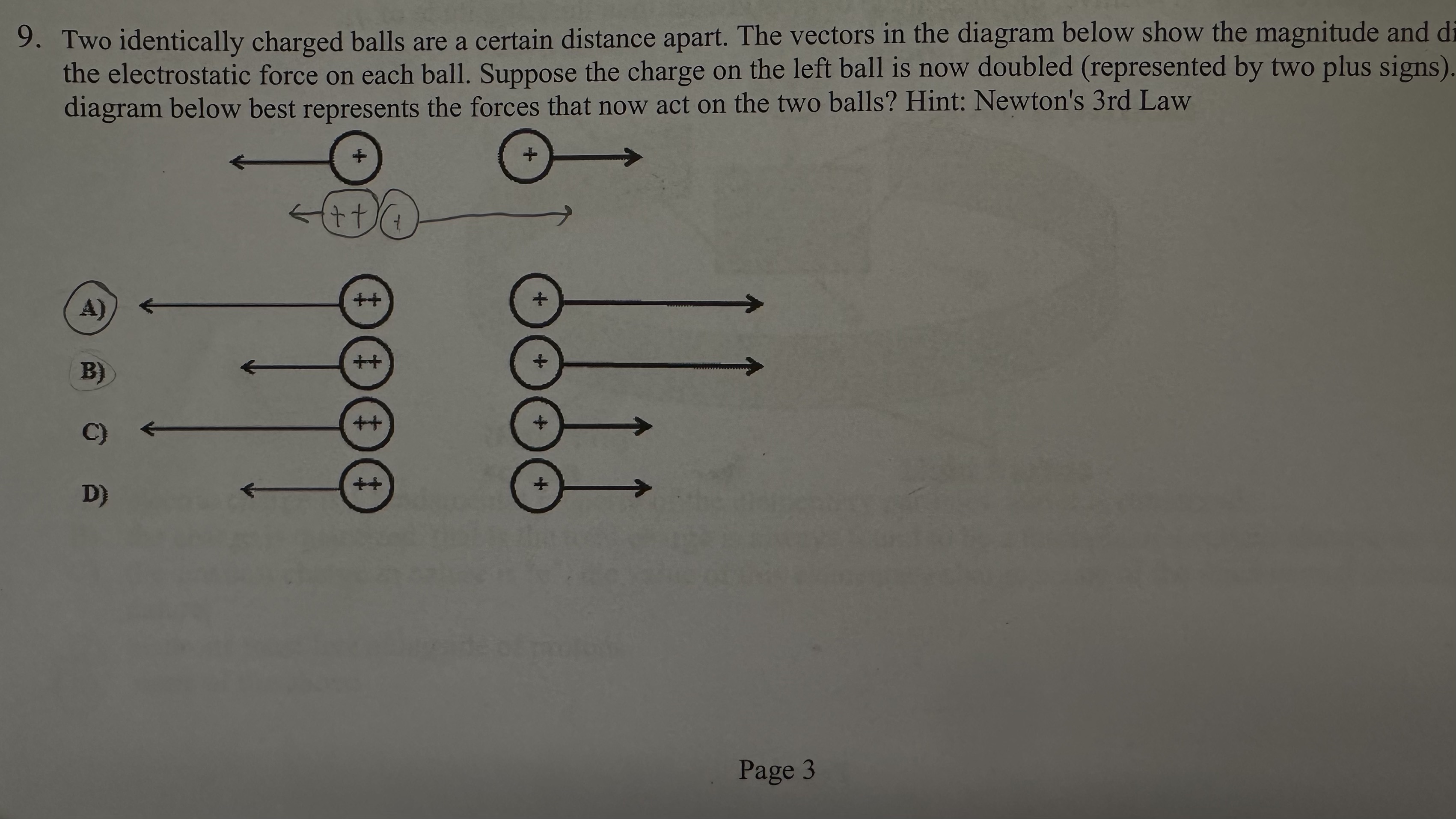 Solved Two identically charged balls are a certain distance | Chegg.com