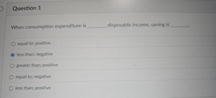 Solved Question 1When consumption expenditure is | Chegg.com