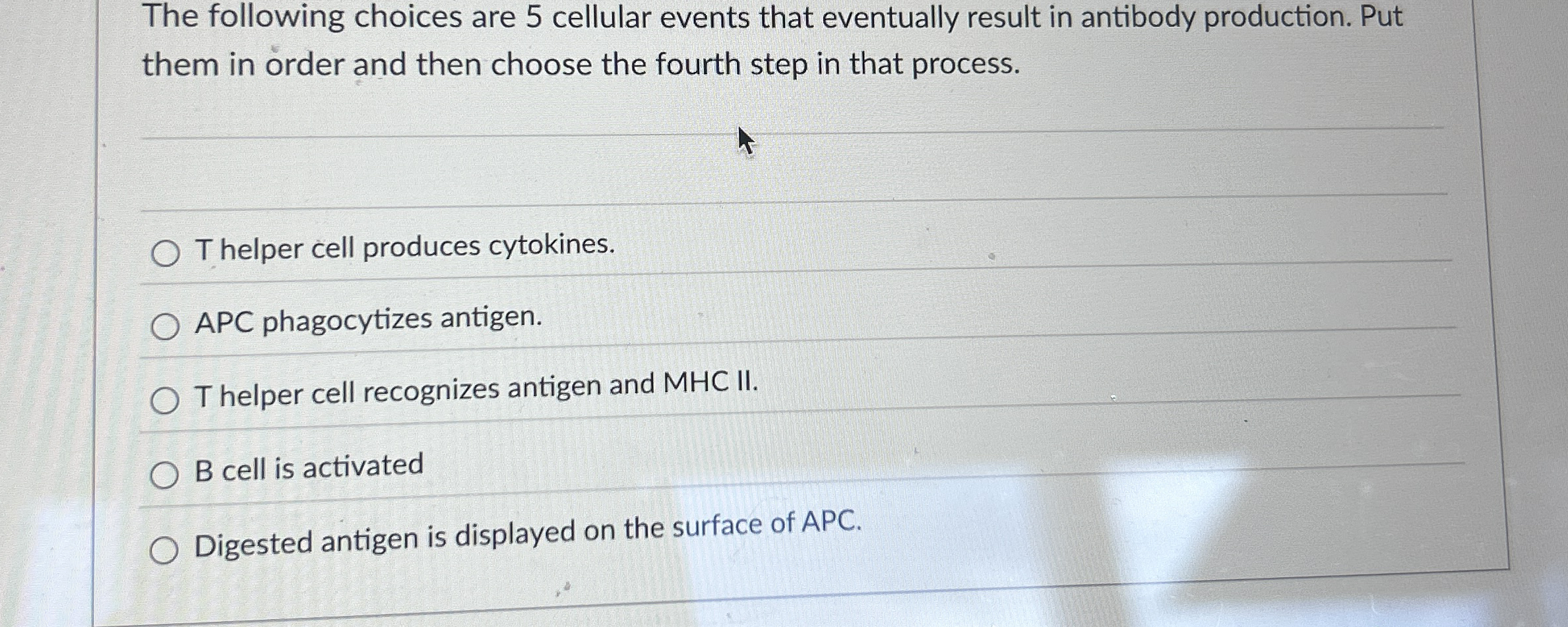 Solved The following choices are 5 ﻿cellular events that | Chegg.com