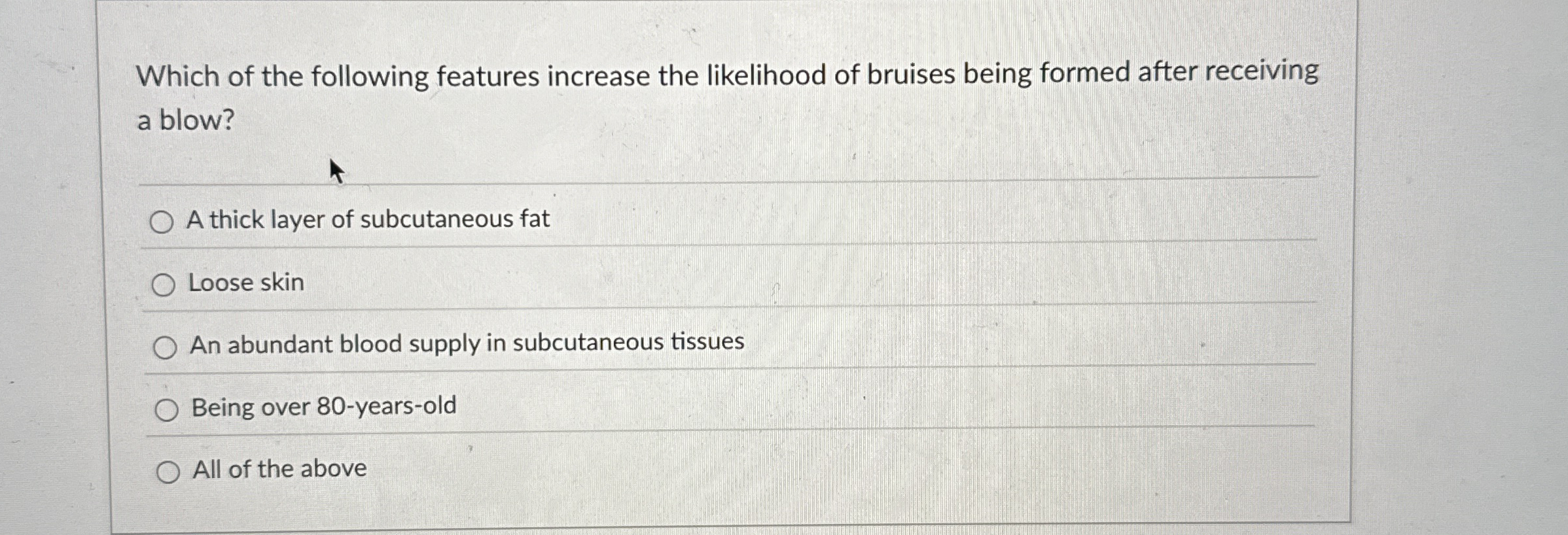 Solved Which of the following features increase the | Chegg.com