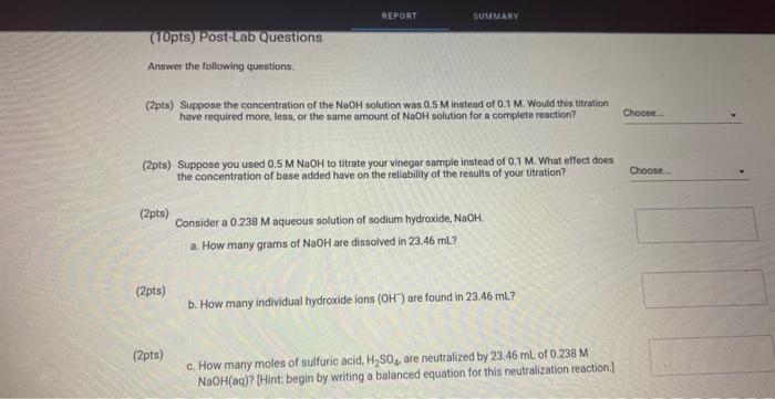Solved Table 1. Titration dataTable 2. Titration data Table: | Chegg.com