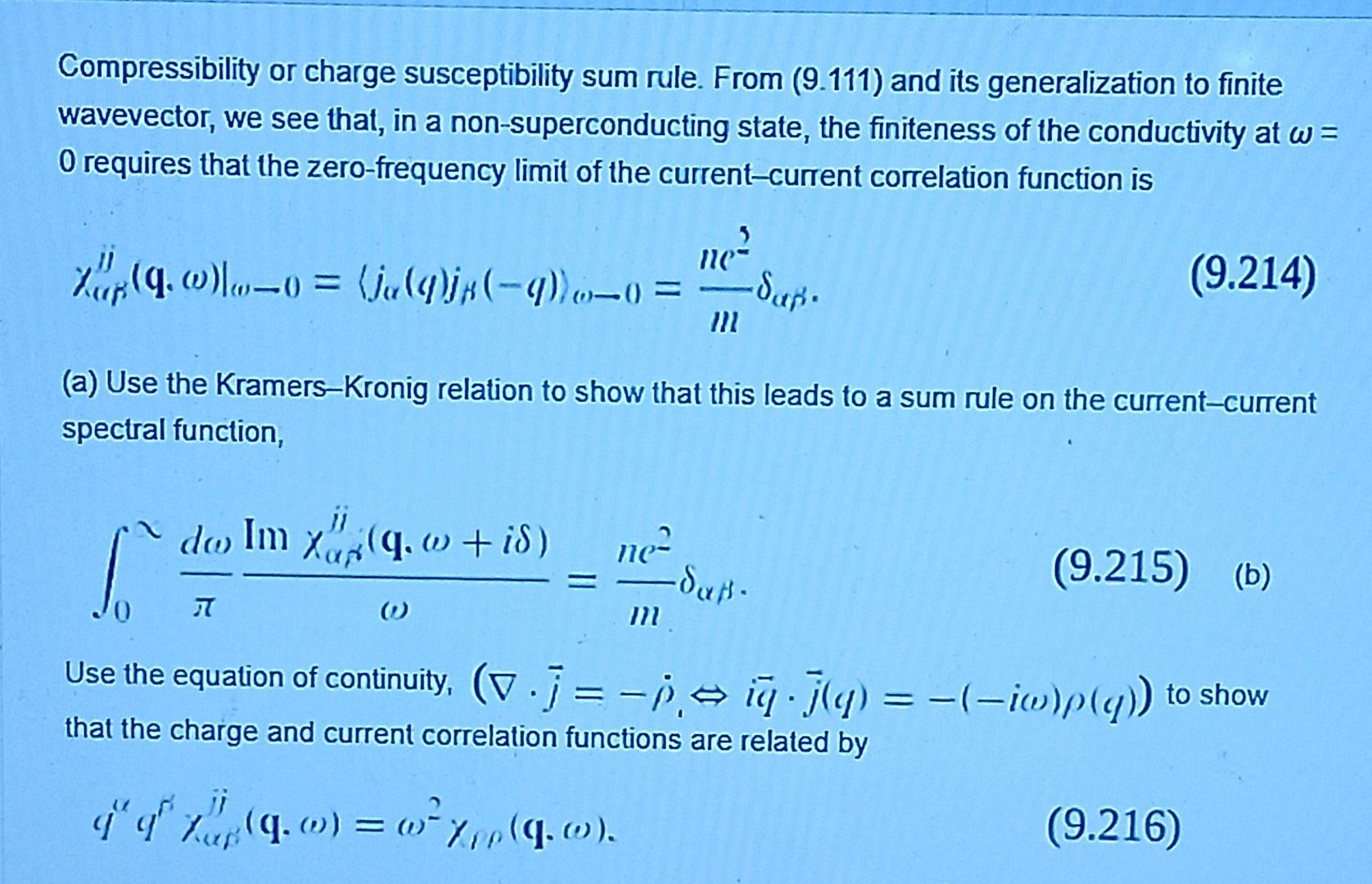 Compressibility or charge susceptibility sum rule. | Chegg.com