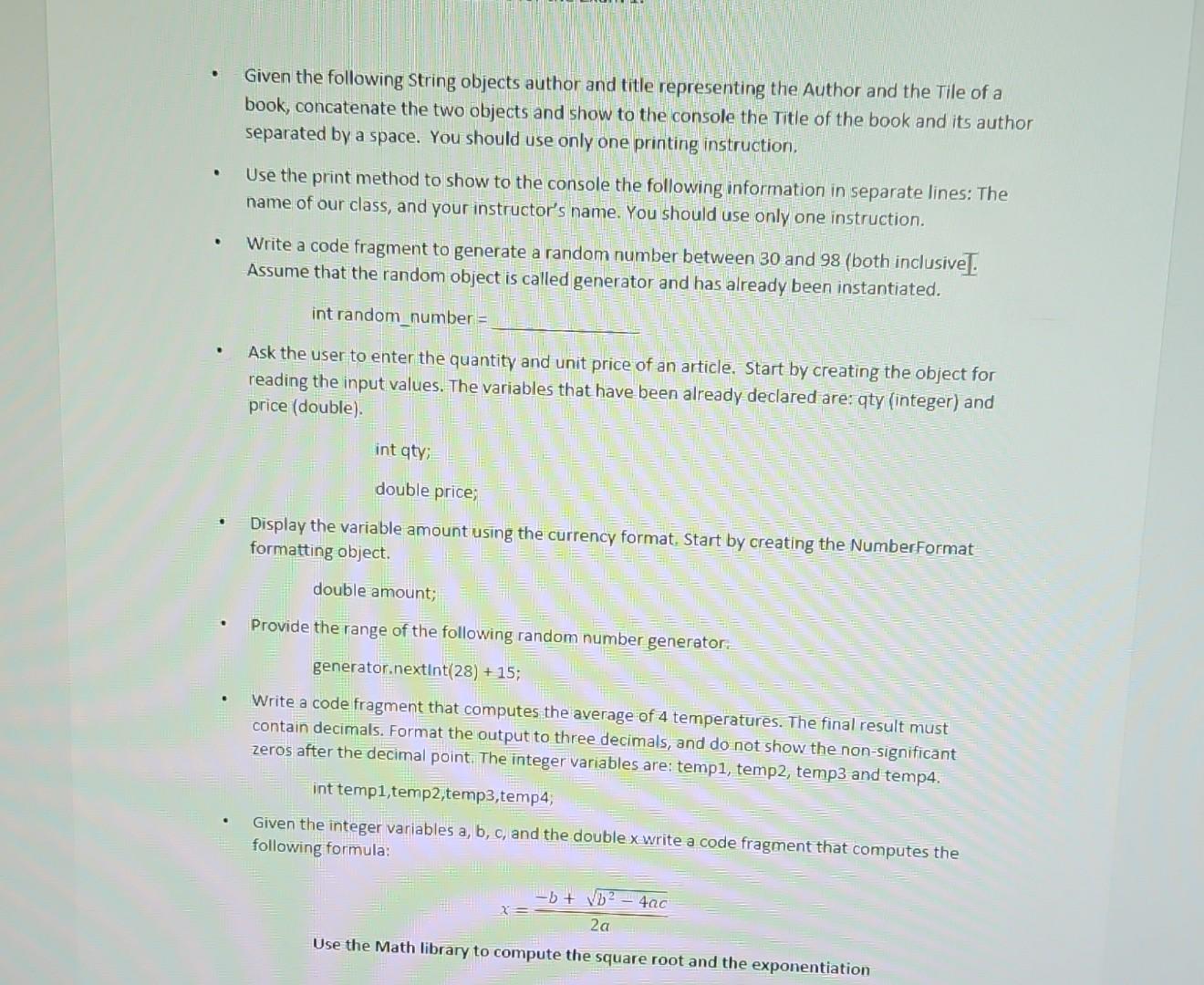 Solved - Given the following String objects author and title | Chegg.com