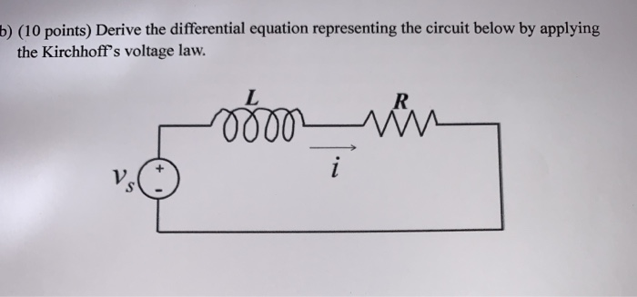 Solved b) (10 points) Derive the differential equation | Chegg.com