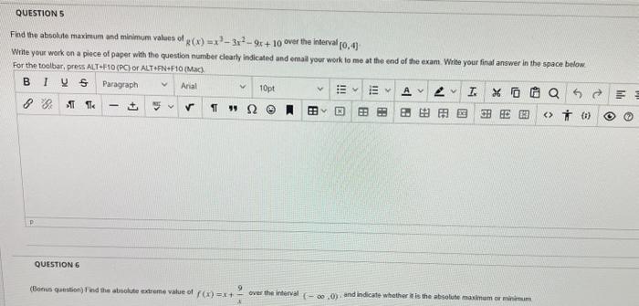Solved Find the absolate maxirumen and minimum valaes of | Chegg.com