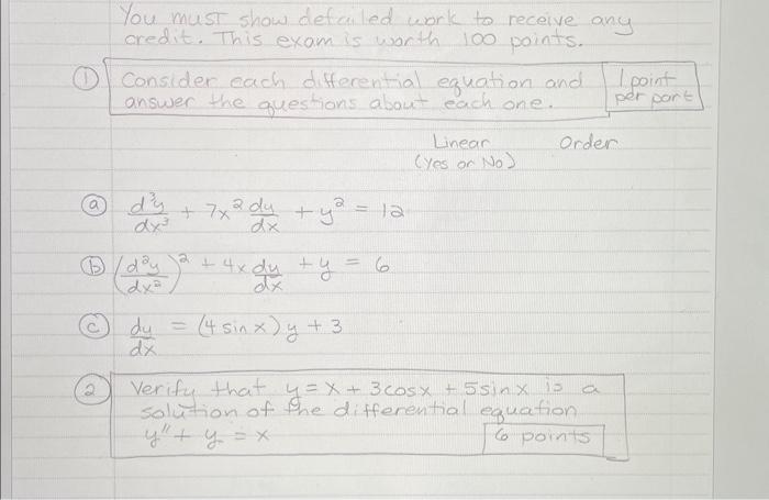 Solved (a) dx3d3y+7x2dxdy+y2=12 (b) (dx2d2y)2+4xdxdy+y=6 (c) | Chegg.com