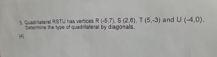 Solved Quadrilateral RSTU has vertices | Chegg.com