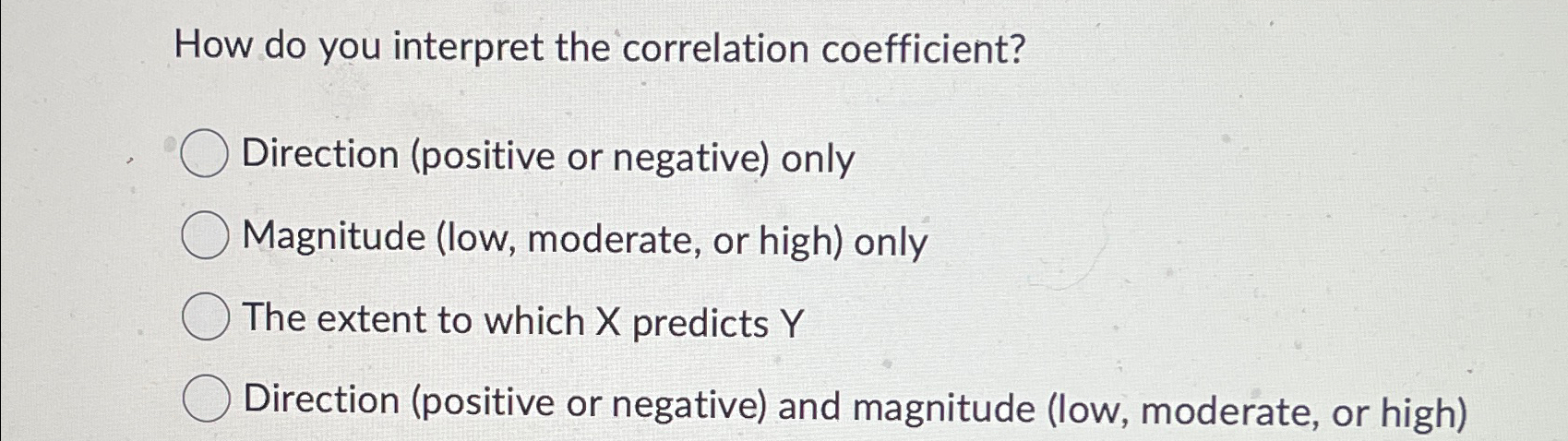 Solved How do you interpret the correlation | Chegg.com