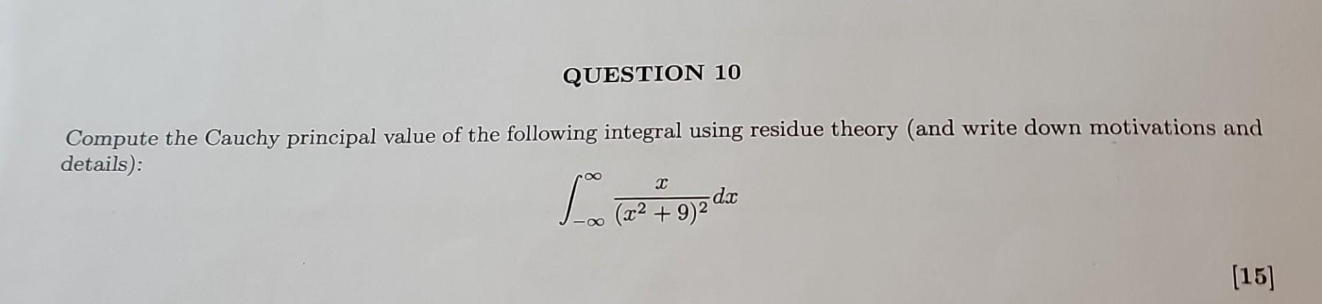 Solved Compute the Cauchy principal value of the following | Chegg.com