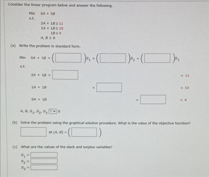 Solved Consider the linear program below and answer the | Chegg.com