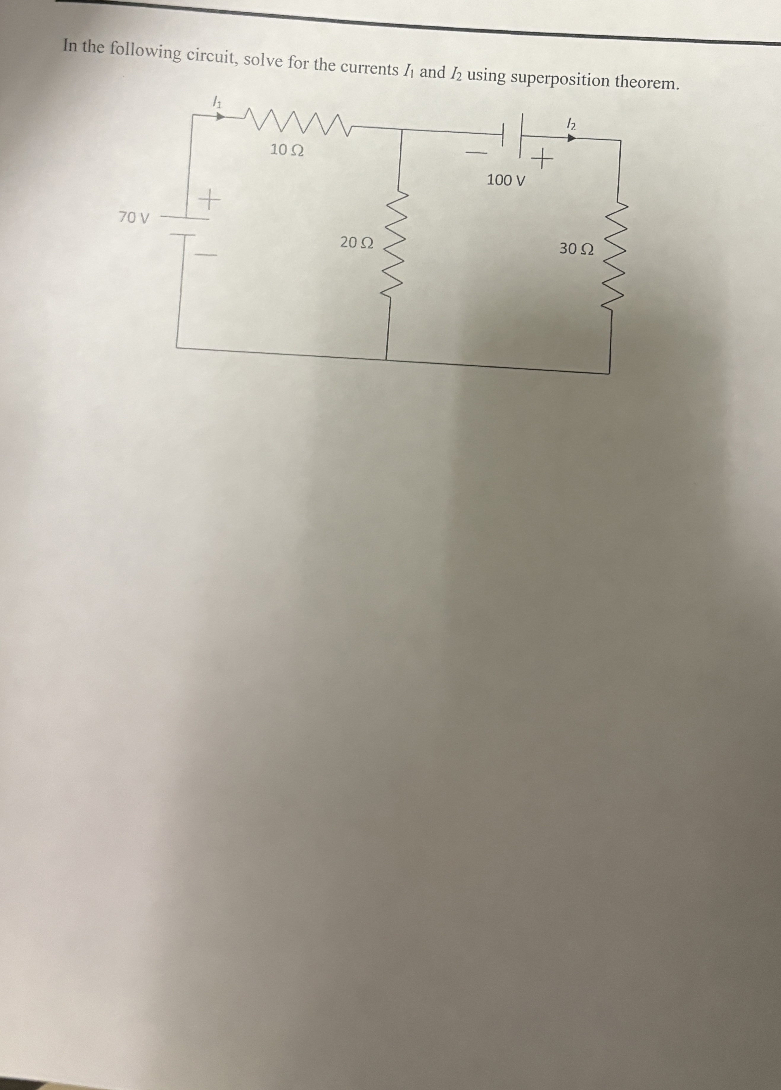 Solved In the following circuit, solve for the currents I1 | Chegg.com
