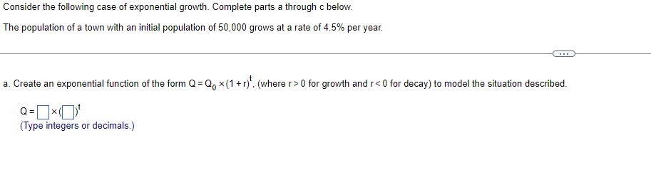 Solved Consider the following case of exponential growth. | Chegg.com