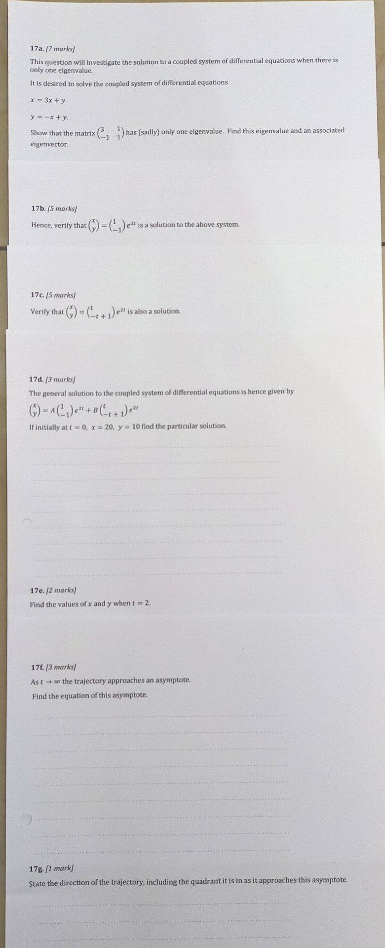 Solved 17a. [7 ﻿marks]This question will investigate the | Chegg.com