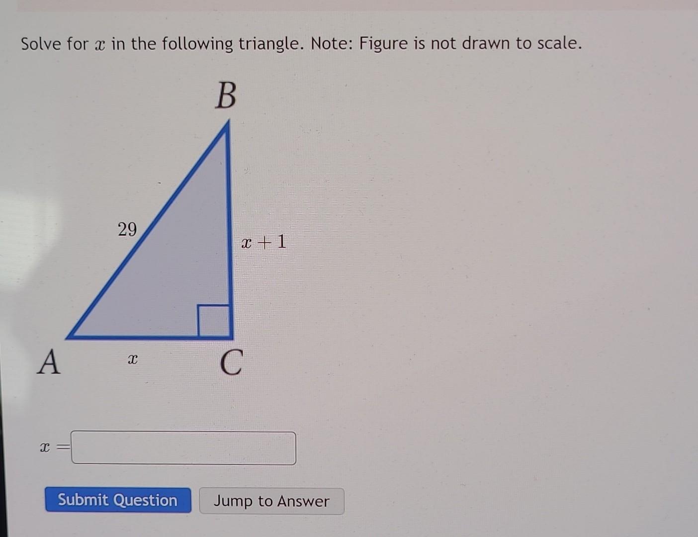 Solved Solve for x in the following triangle. Note: Figure | Chegg.com