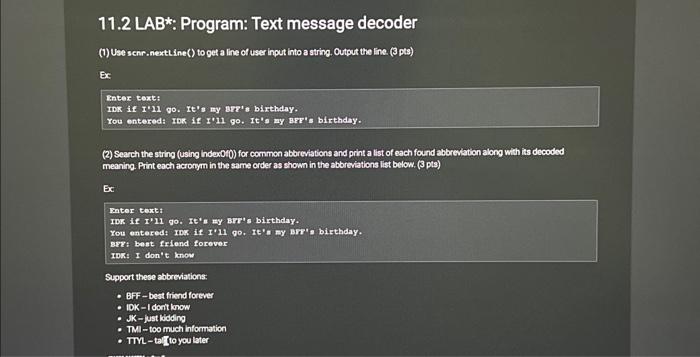 Solved 112 Lab Program Text Message Decoder 1 Use 