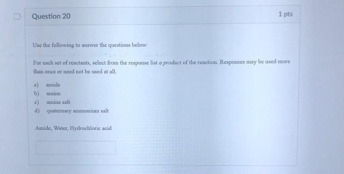 Solved Use the following to answer the questions below: For | Chegg.com